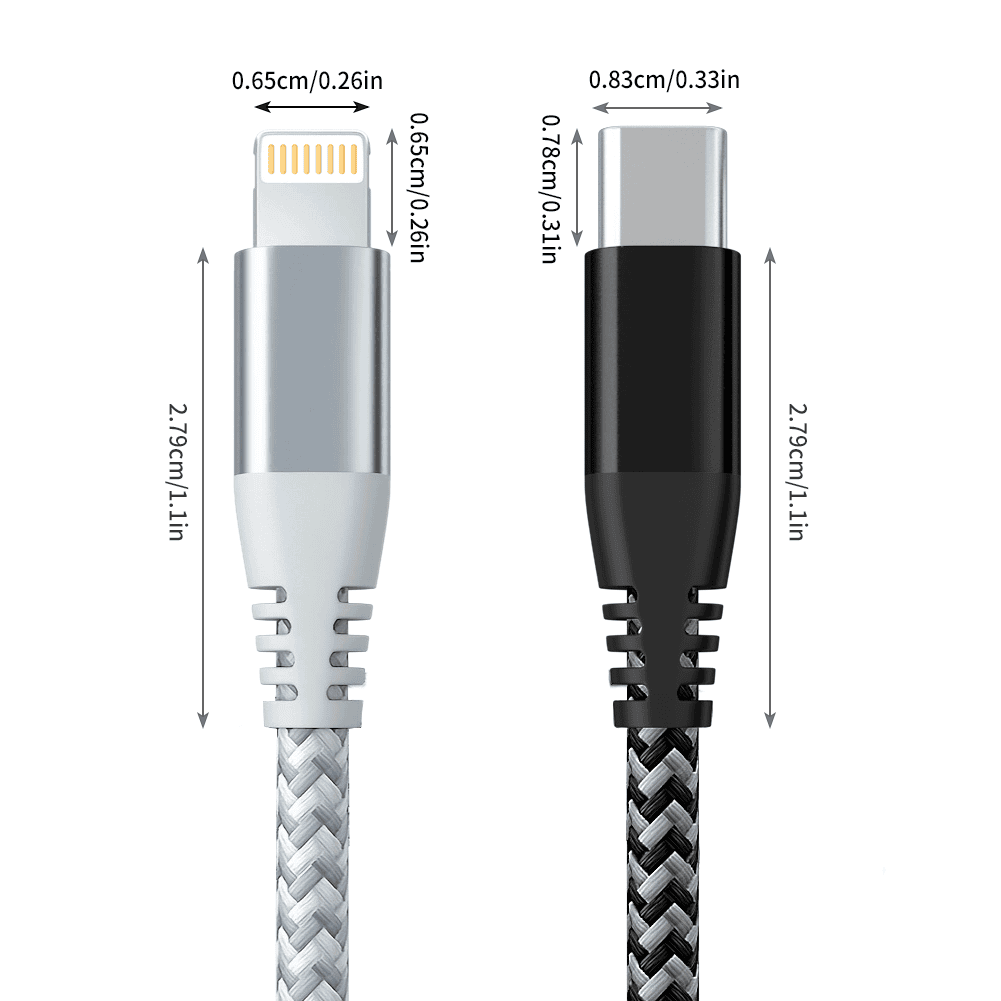 TYPE C TO Lightning Cable Black Gray - sulian-link