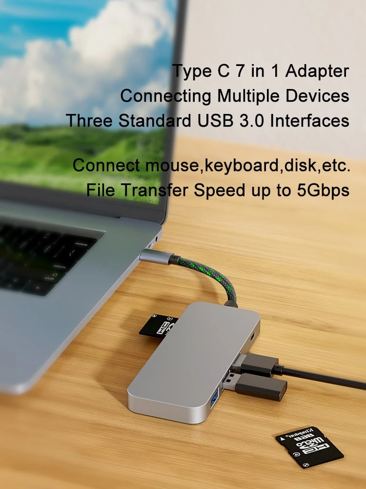 TYPE C 7 in 1 Docking Station - sulian-link